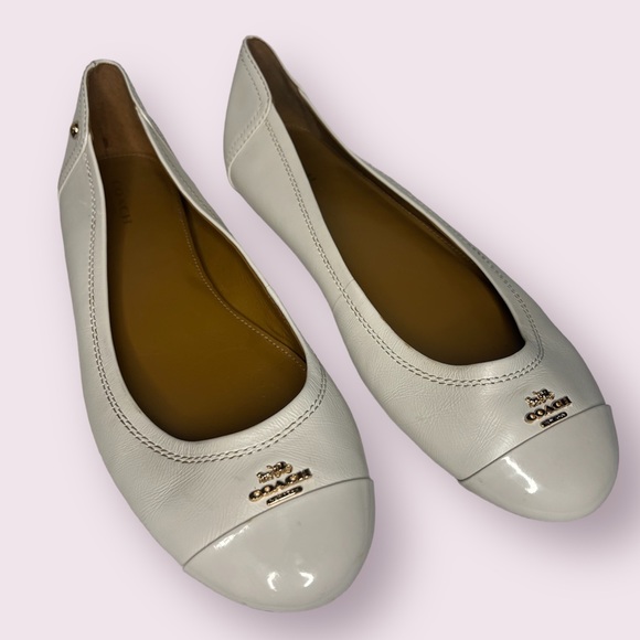 Coach | Shoes | Coach Chelsea White Leather Ballet Flats | Poshmark